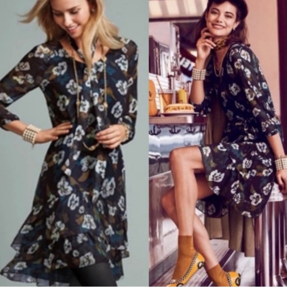 Cabi 3460 Pirouette Floating Blue Floral Mini Dress S… - Gem